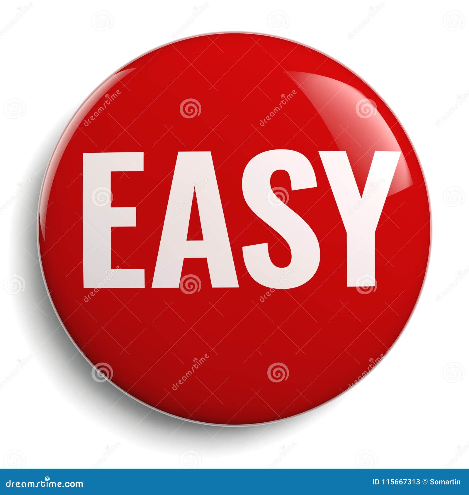 Simbolo Facile Del Bottone Rosso 3D Illustrazione di Stock ...