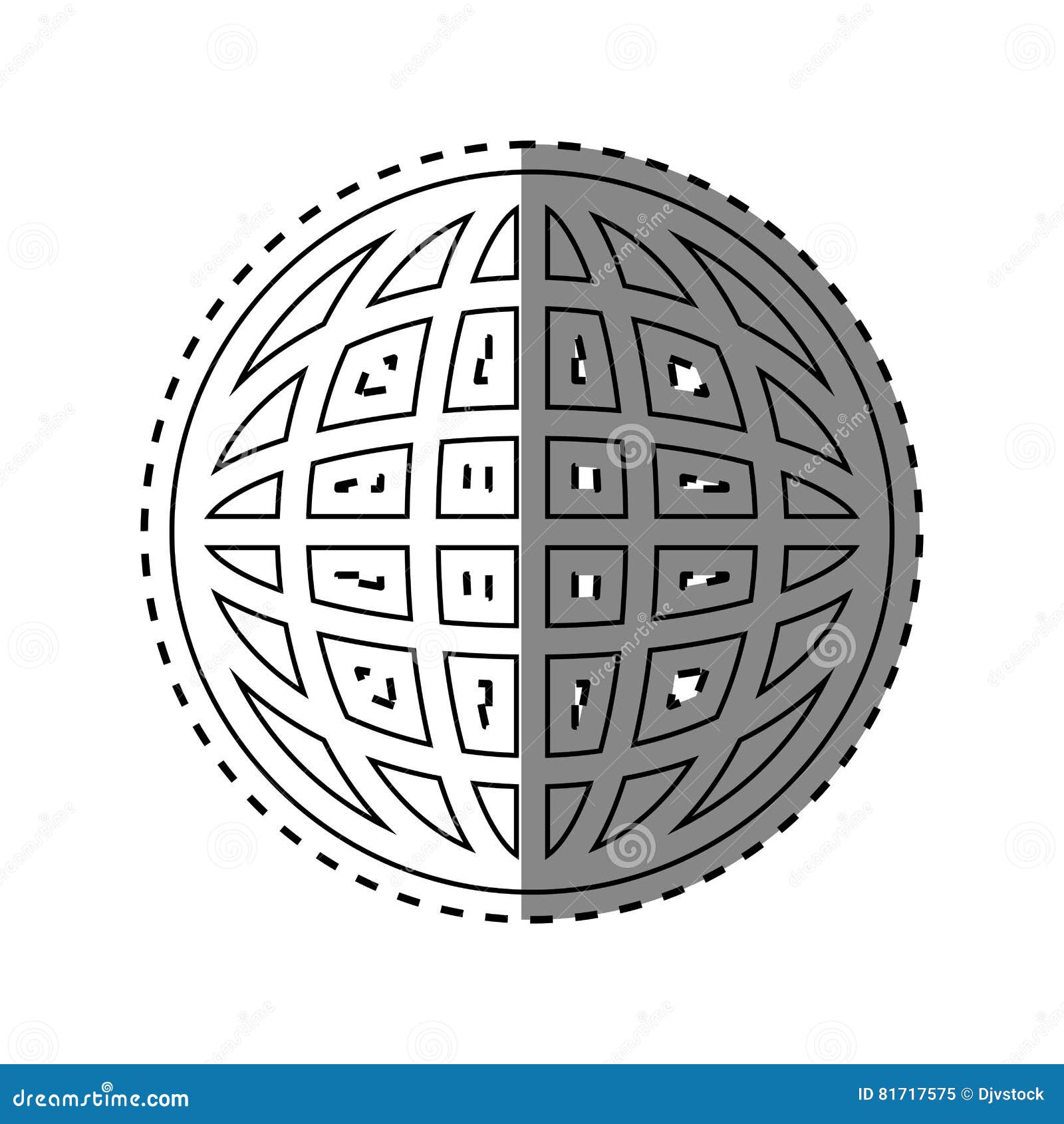 Simbolo Globale Della Sfera Illustrazione Vettoriale - Illustrazione di ...