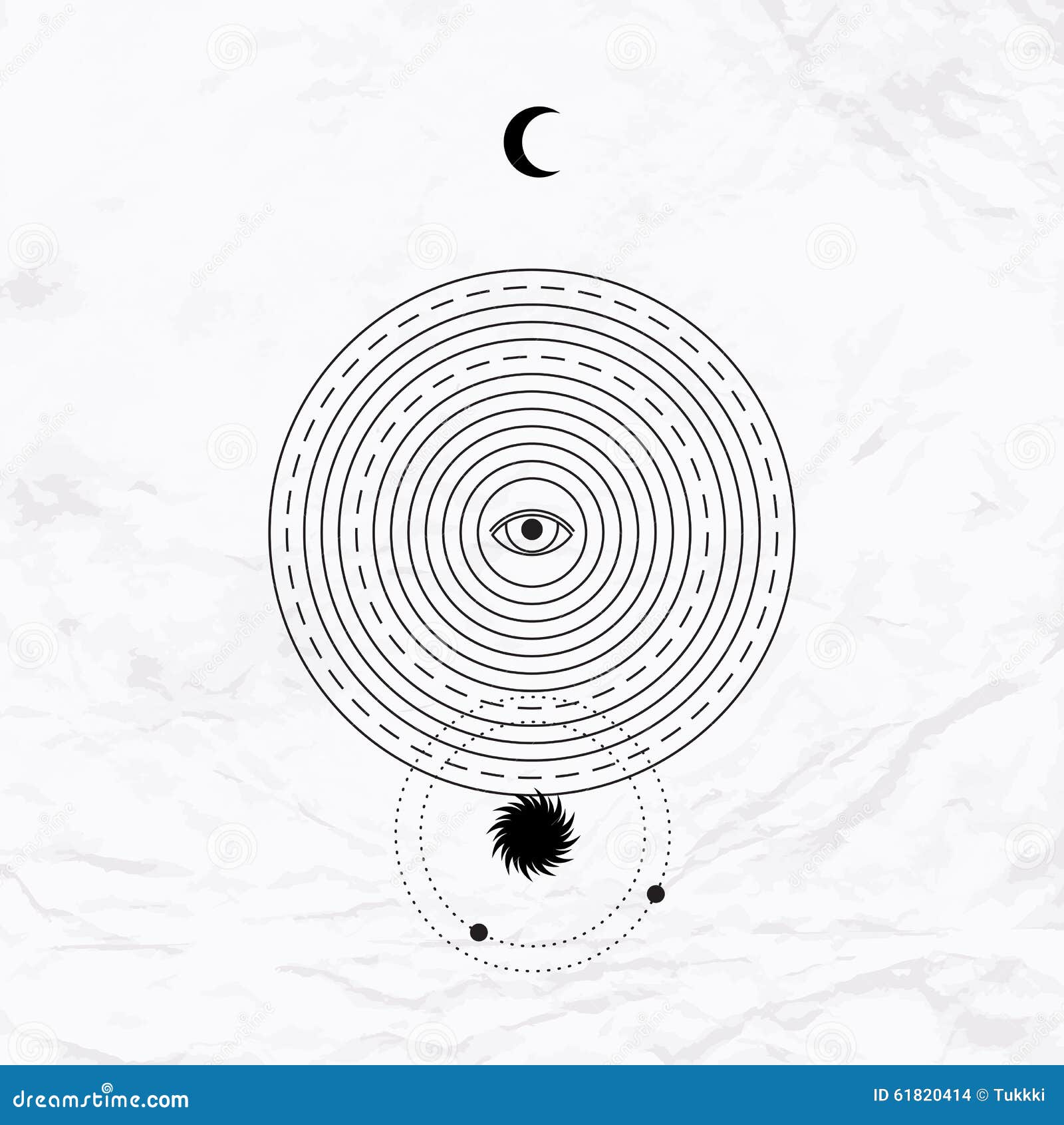 Simbolo Mistico Astratto Geometrico Illustrazione Vettoriale ...
