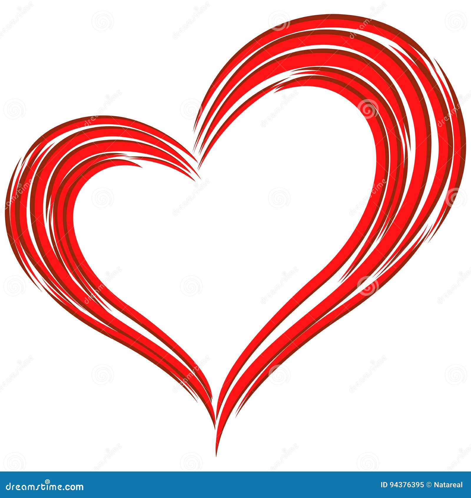 Simbolo Rosso Di Amore Del Cuore Illustrazione Vettoriale ...