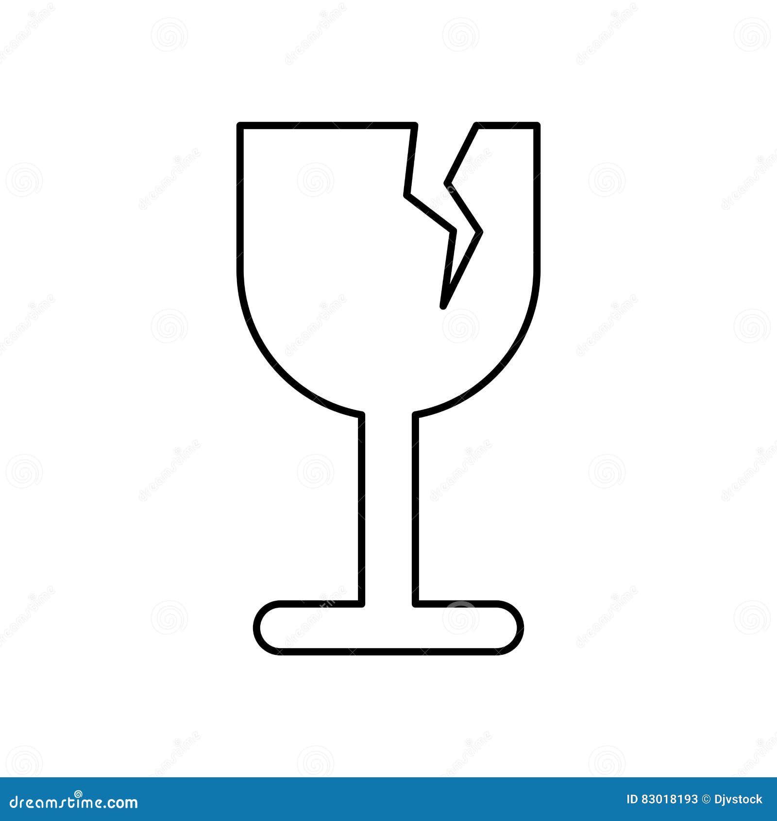 Simbolo Rotto Fragile Della Tazza Illustrazione di Stock ...