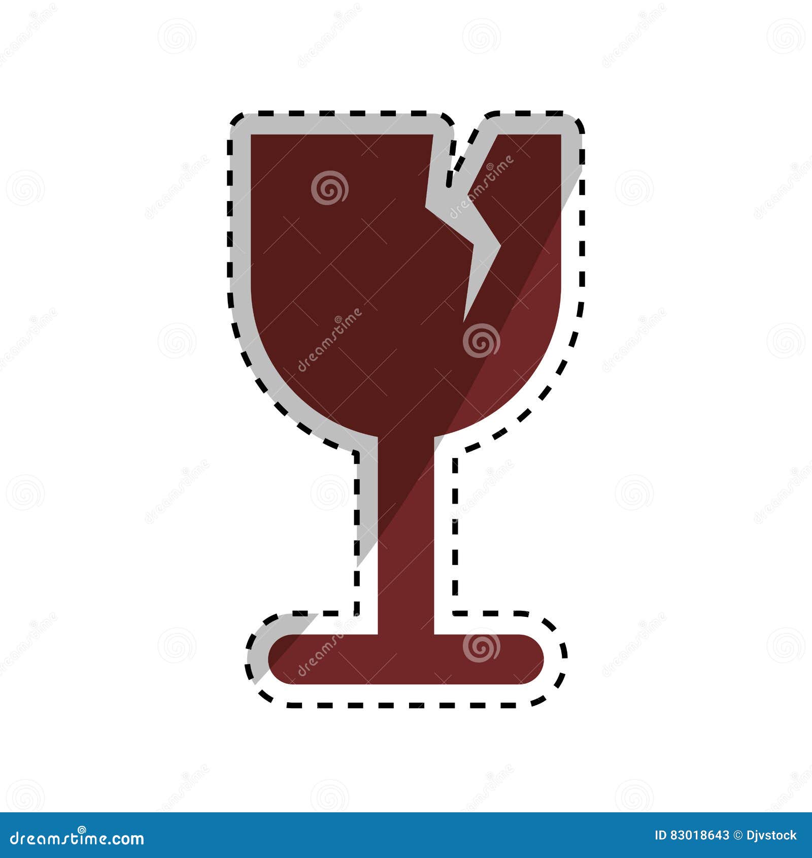 Simbolo Rotto Fragile Della Tazza Illustrazione di Stock ...