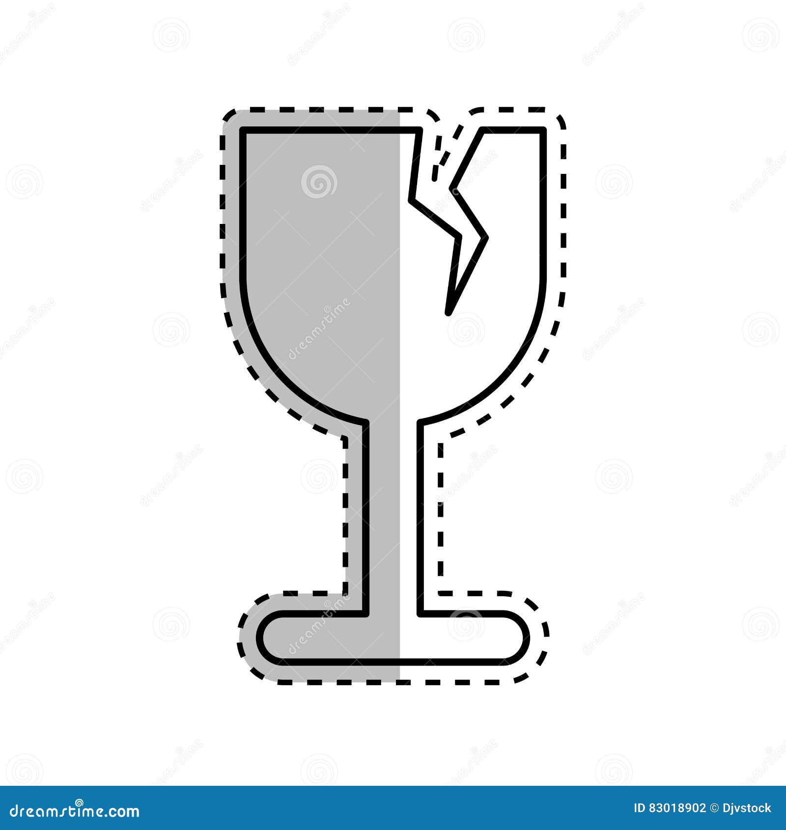 Simbolo Rotto Fragile Della Tazza Illustrazione di Stock ...