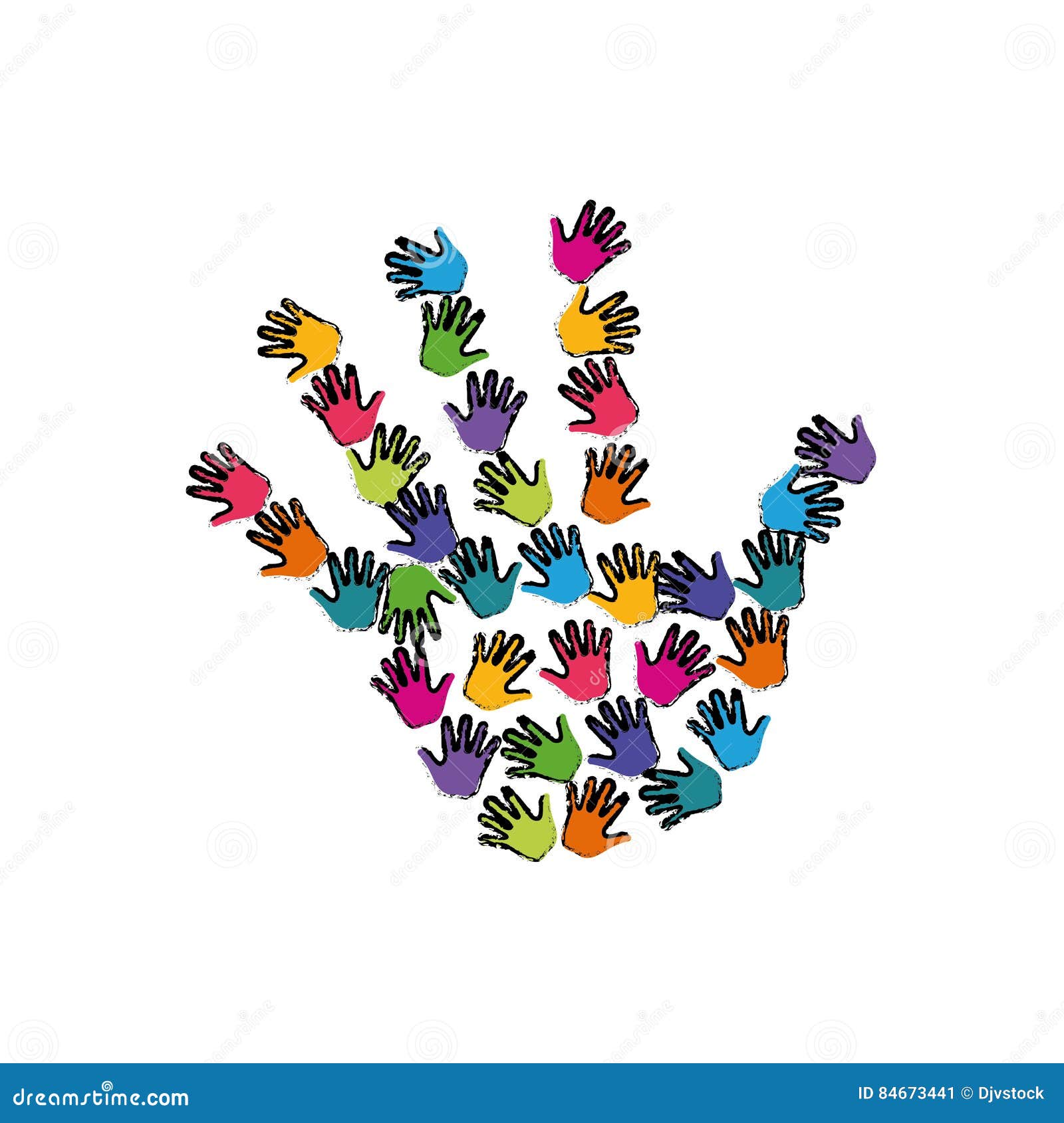 Simbolo umano della mano illustrazione di stock. Illustrazione di ...