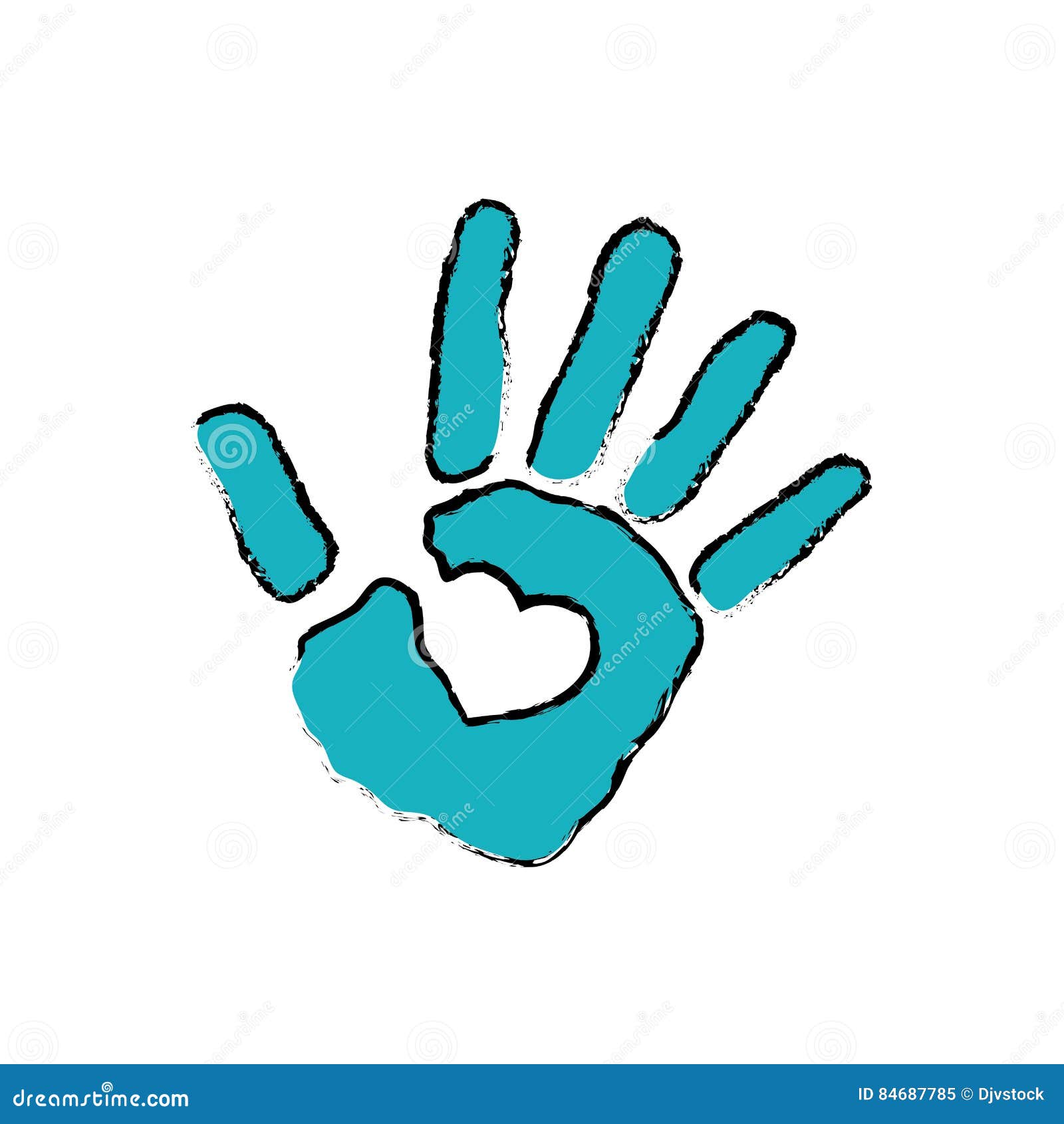 Simbolo umano della mano illustrazione di stock. Illustrazione di umano ...