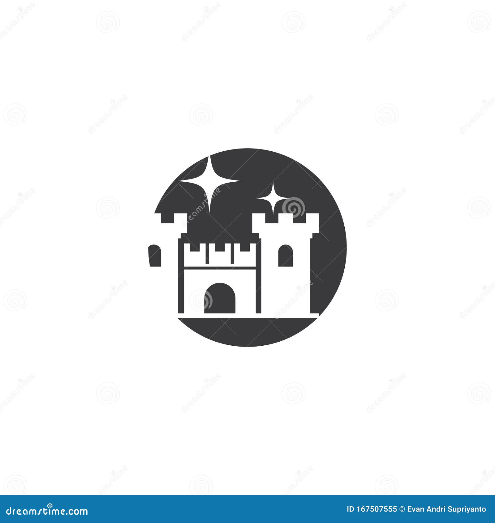 Simbolo Vettoriale Modello Logo Castello Illustrazione Vettoriale ...