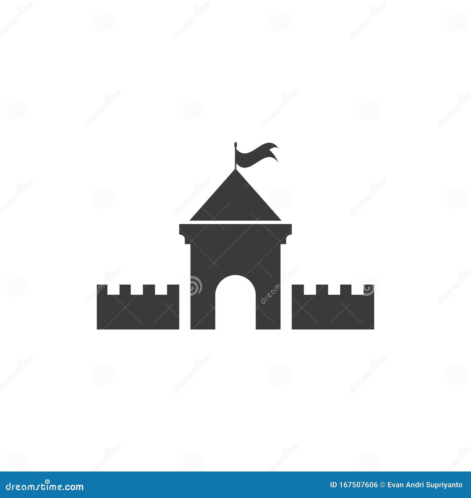 Simbolo Vettoriale Modello Logo Castello Illustrazione Vettoriale ...