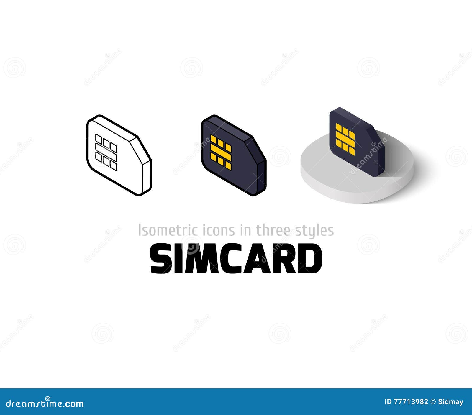 Simcard Icon in Different Style Stock Vector - Illustration of color ...