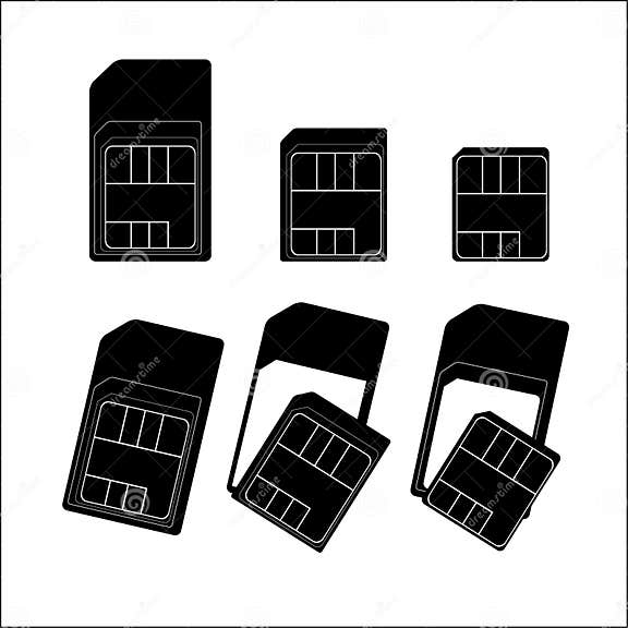 Simcard for Mobie phone stock illustration. Illustration of load - 76685319