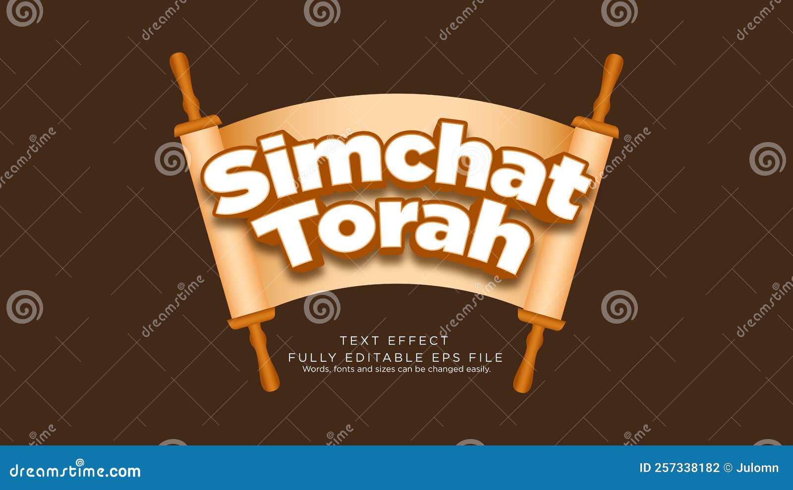 Simchat Torah Scroll Bible Text Effect Font Type Stock Illustration ...