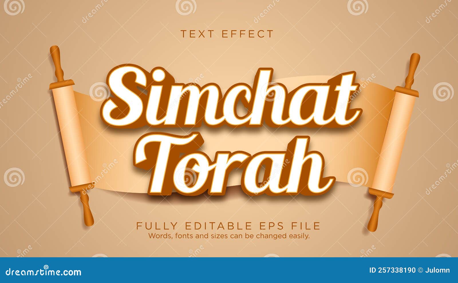 Simchat Torah Scroll Bible Symbols Of Jewish Text Effect Font Type ...