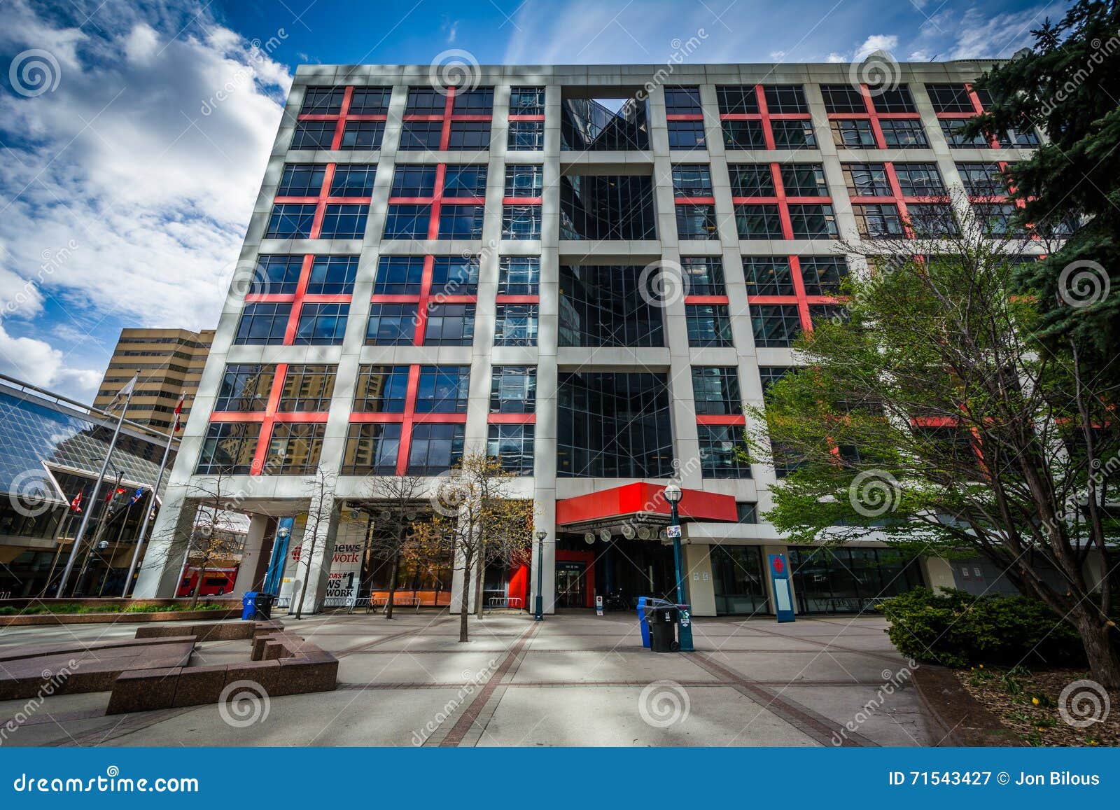 Simcoe Park and a Modern Building in Downtown Toronto, Ontario ...