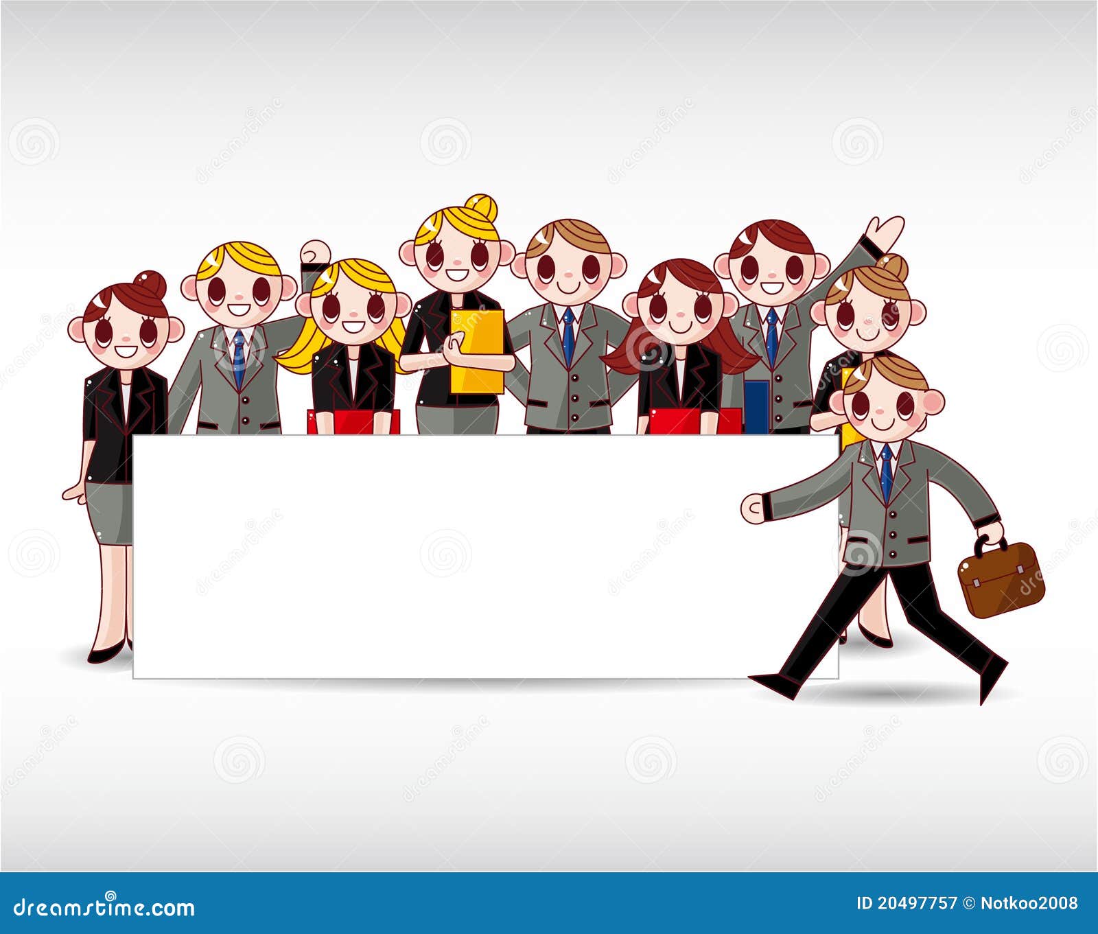 Sime Office Worker ,with White Banner, Stock Vector - Illustration of ...