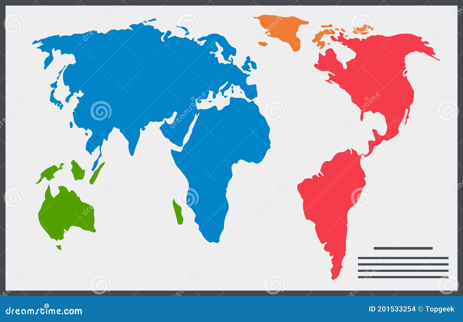 Similar World Map Isolated on White Background. Multicolored Worldmap ...