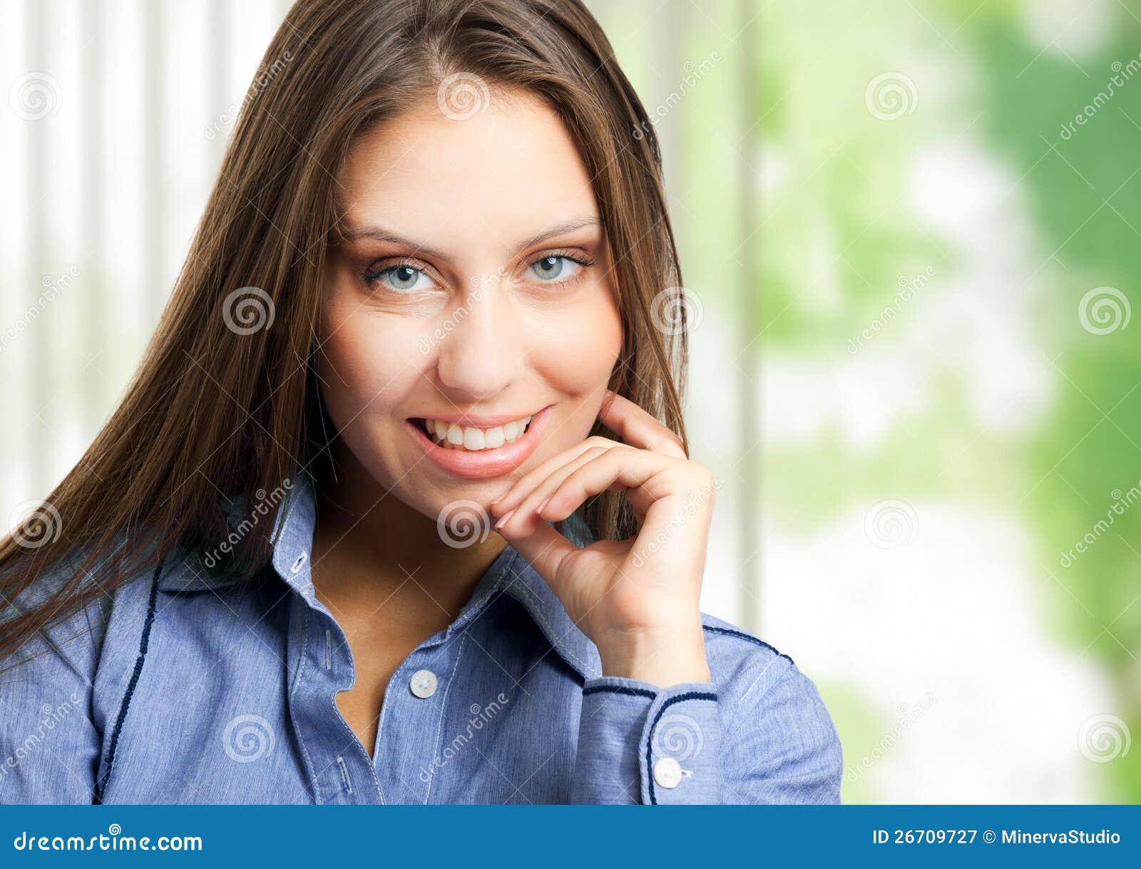 Similing woman stock image. Image of interior, smiling - 26709727