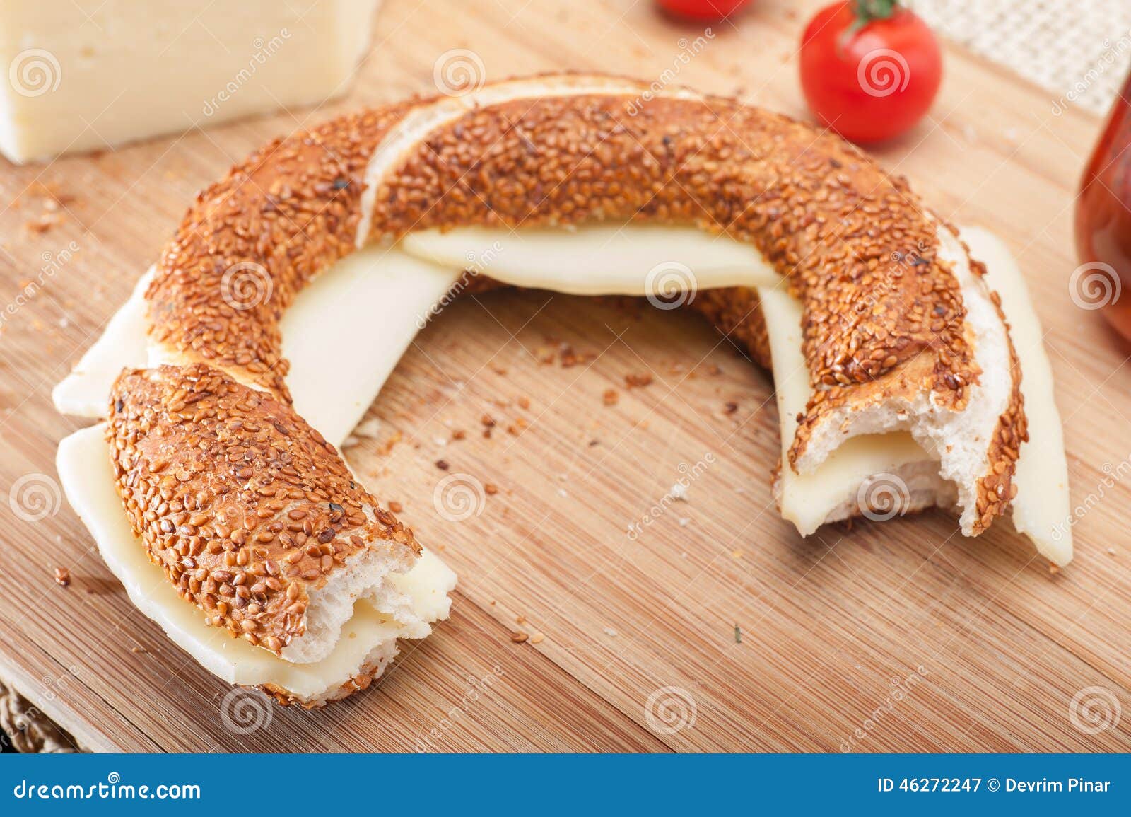 Simit Sandwich stock image. Image of glass, meal, bread - 46272247