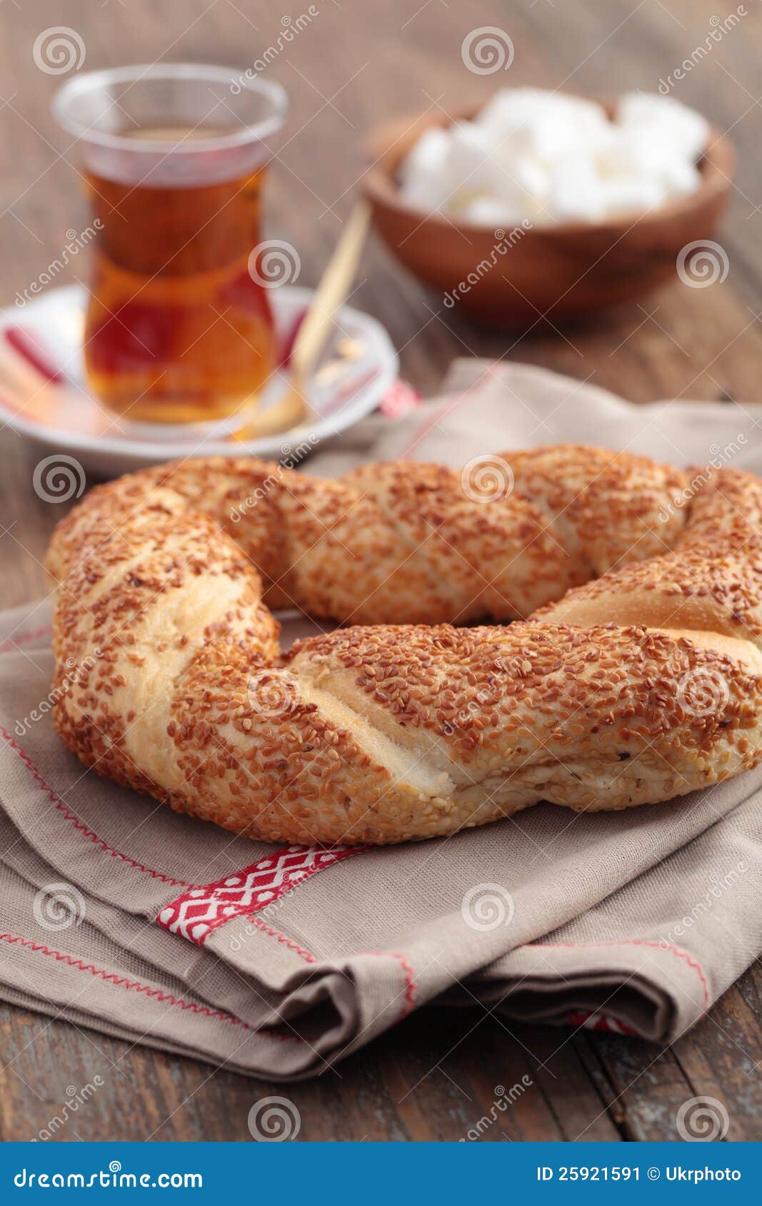 Simit and tea stock image. Image of sugar, macro, cuisine - 25921591