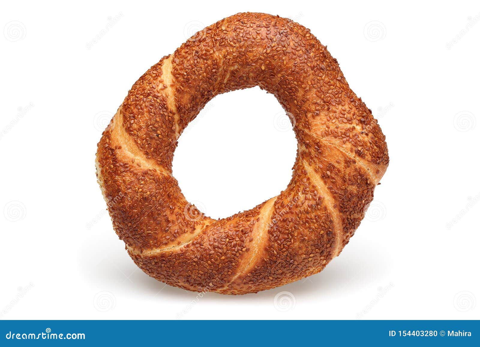Simit, Turkish Bagel Isolated on White Stock Photo - Image of crunchy ...
