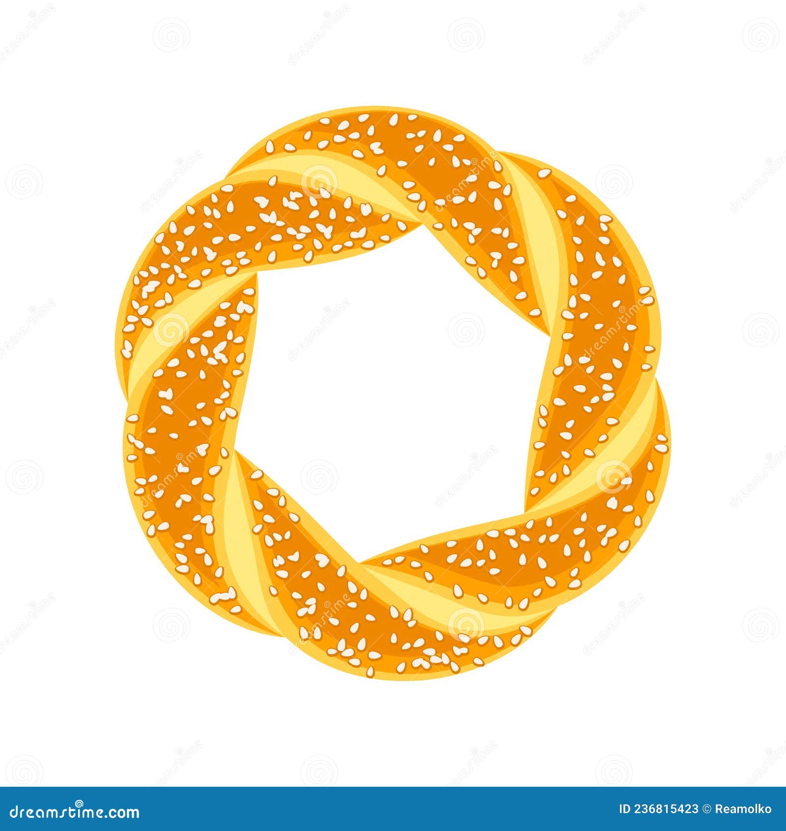 Simit Turkish Bread with Sesame Seeds. Bakery Product Vector. Stock ...