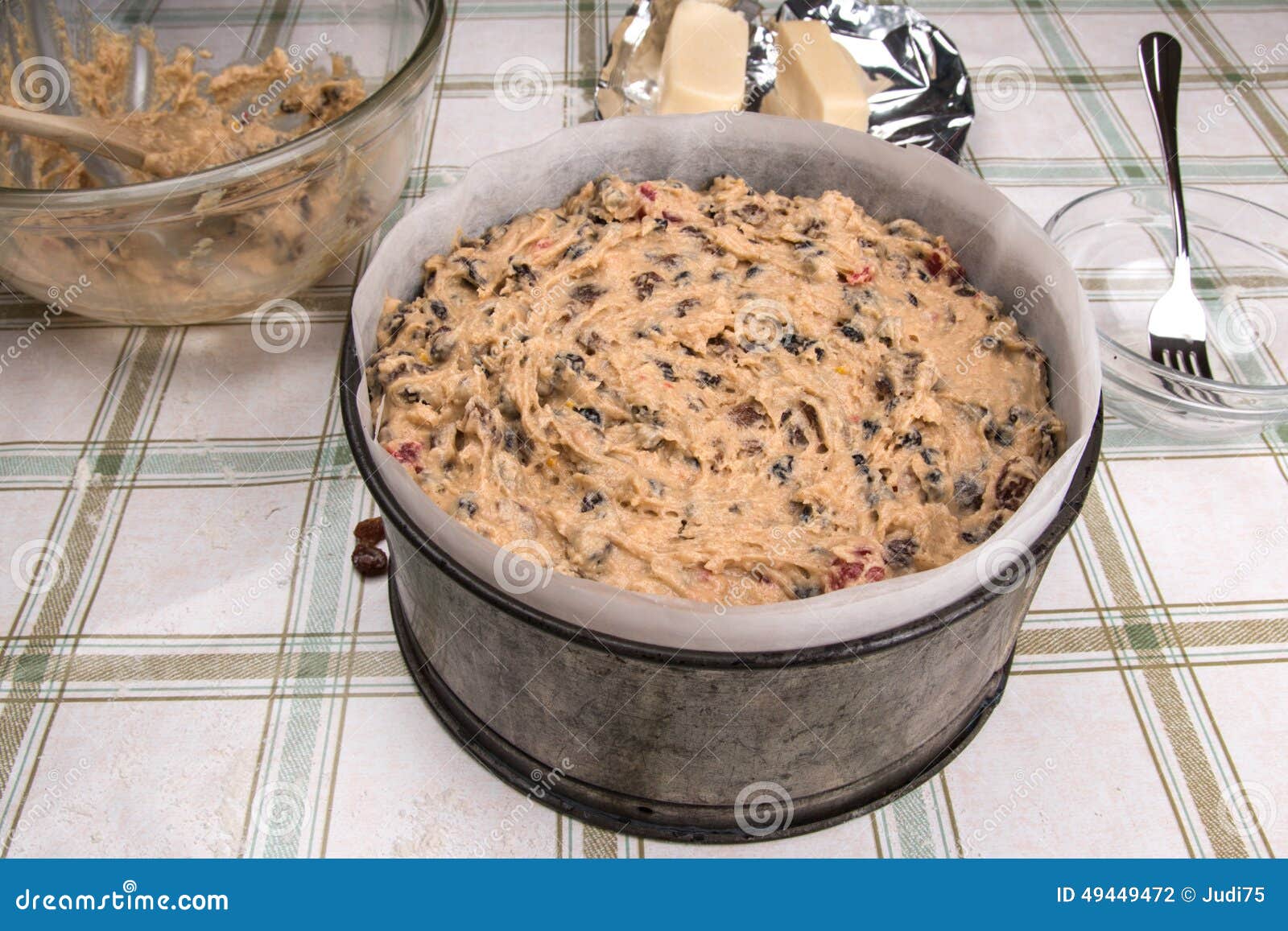 Simnel Cake Traditional British Easter Cake,ready To Bake Stock Photo ...
