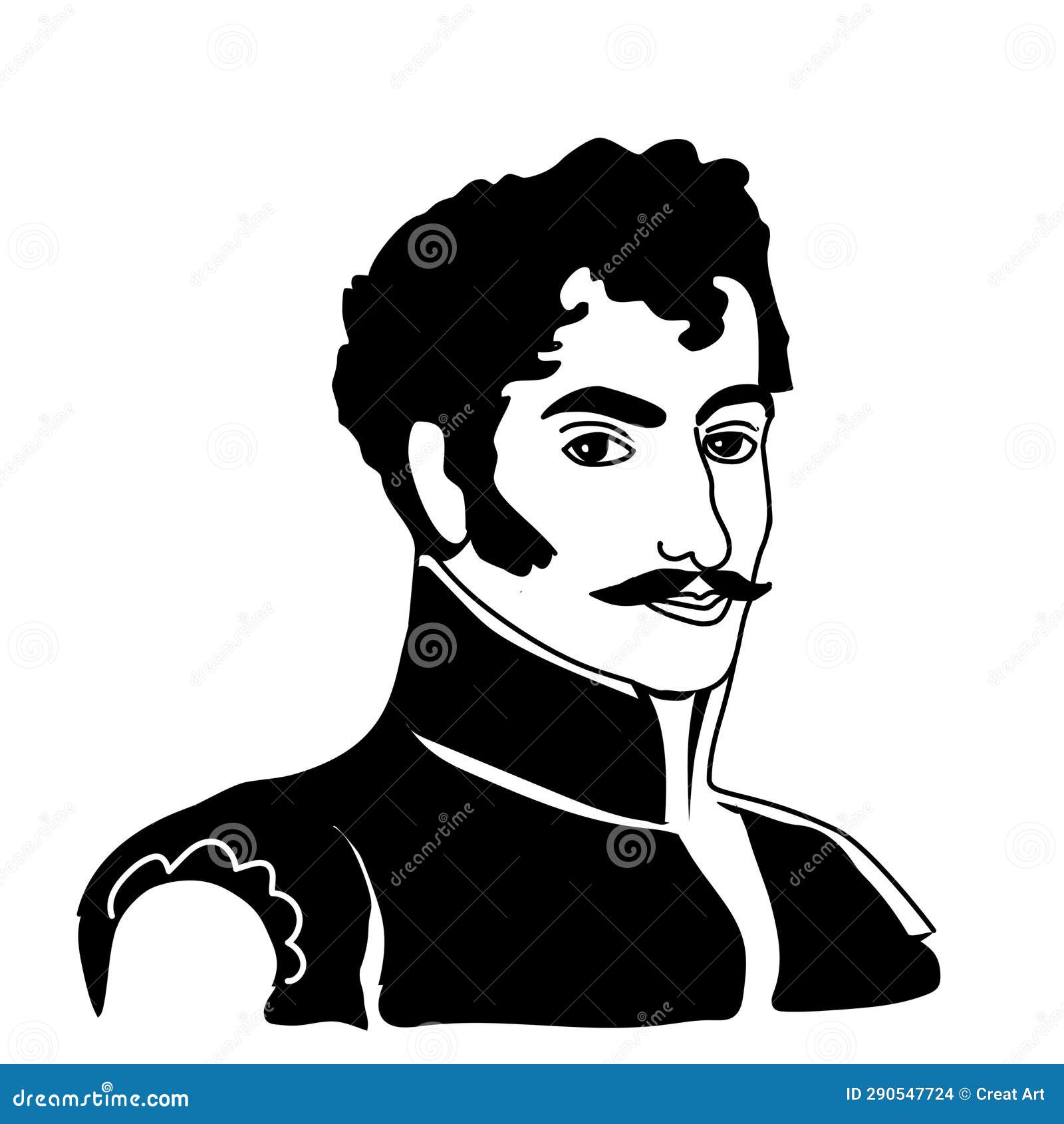 Simon Bolivar Vector Portrait Stock Illustration - Illustration of ...