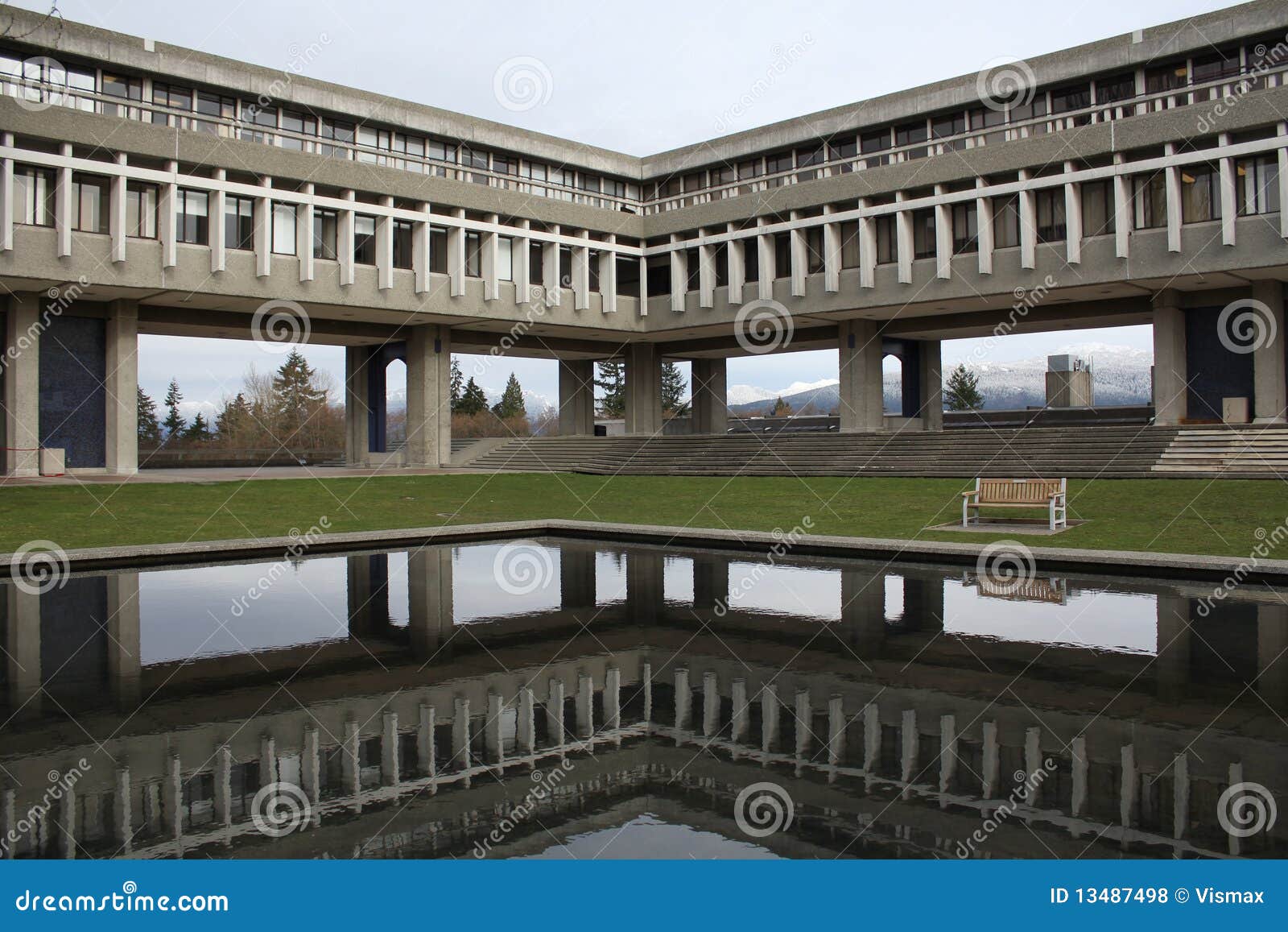 Simon Fraser University Reflection Stock Photo - Image of peaceful ...