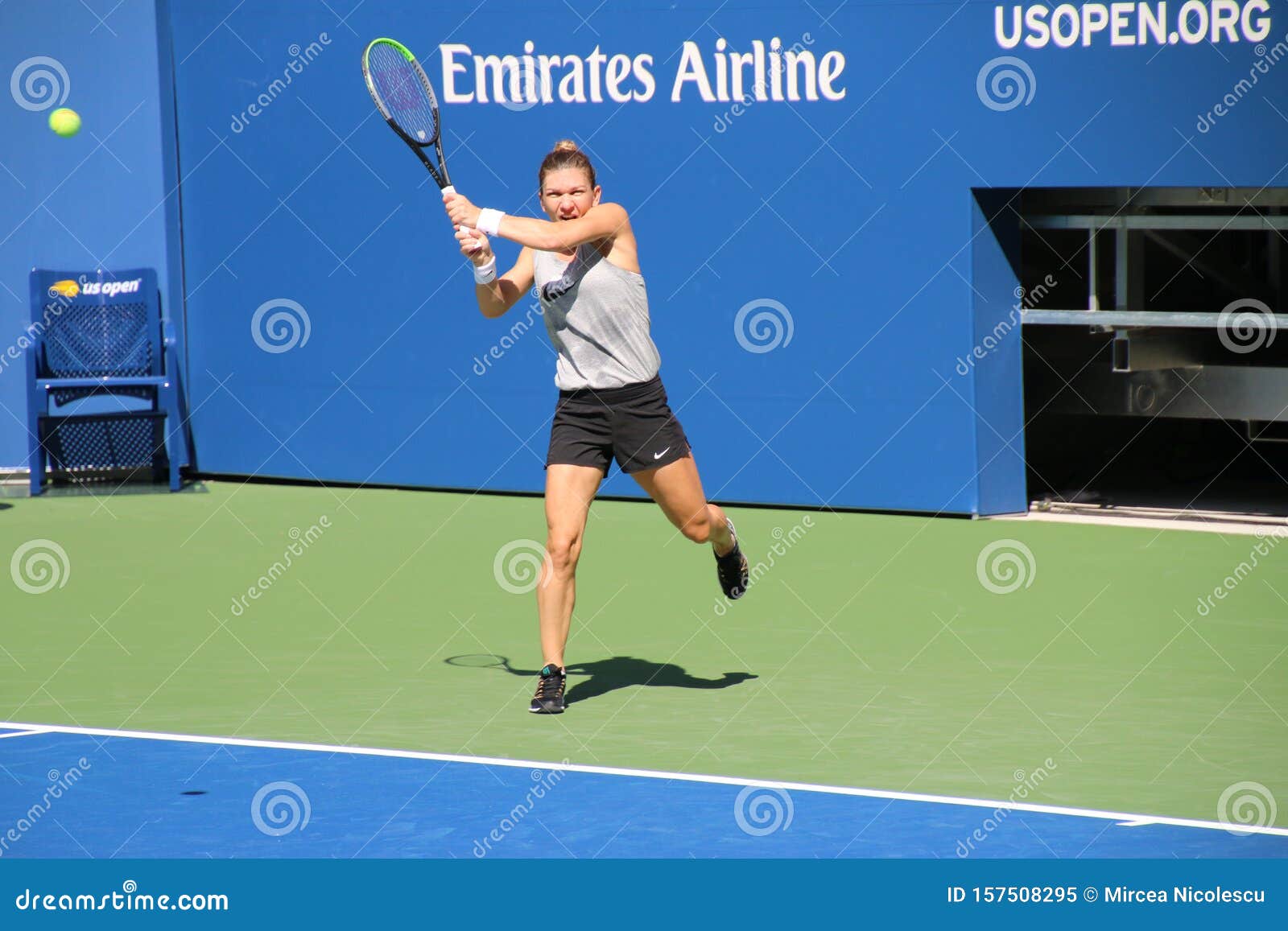 Simona Halep editorial image. Image of practice, flushing - 157508295