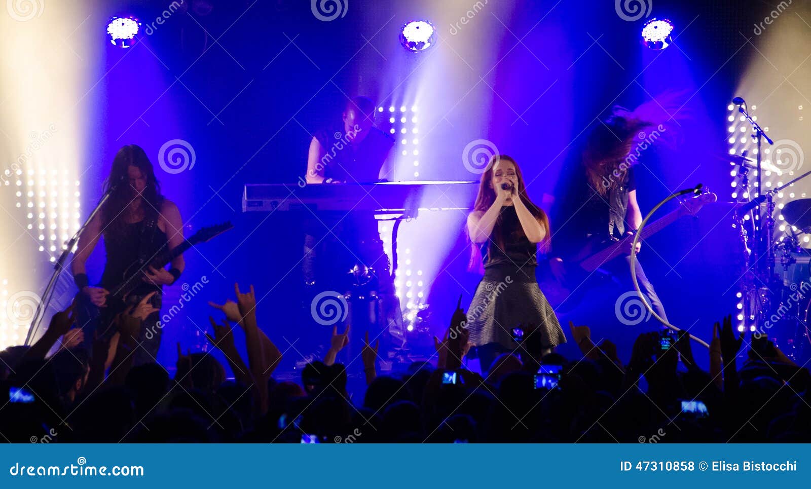 Simone Simons with Her Band in Concert Editorial Stock Photo - Image of ...