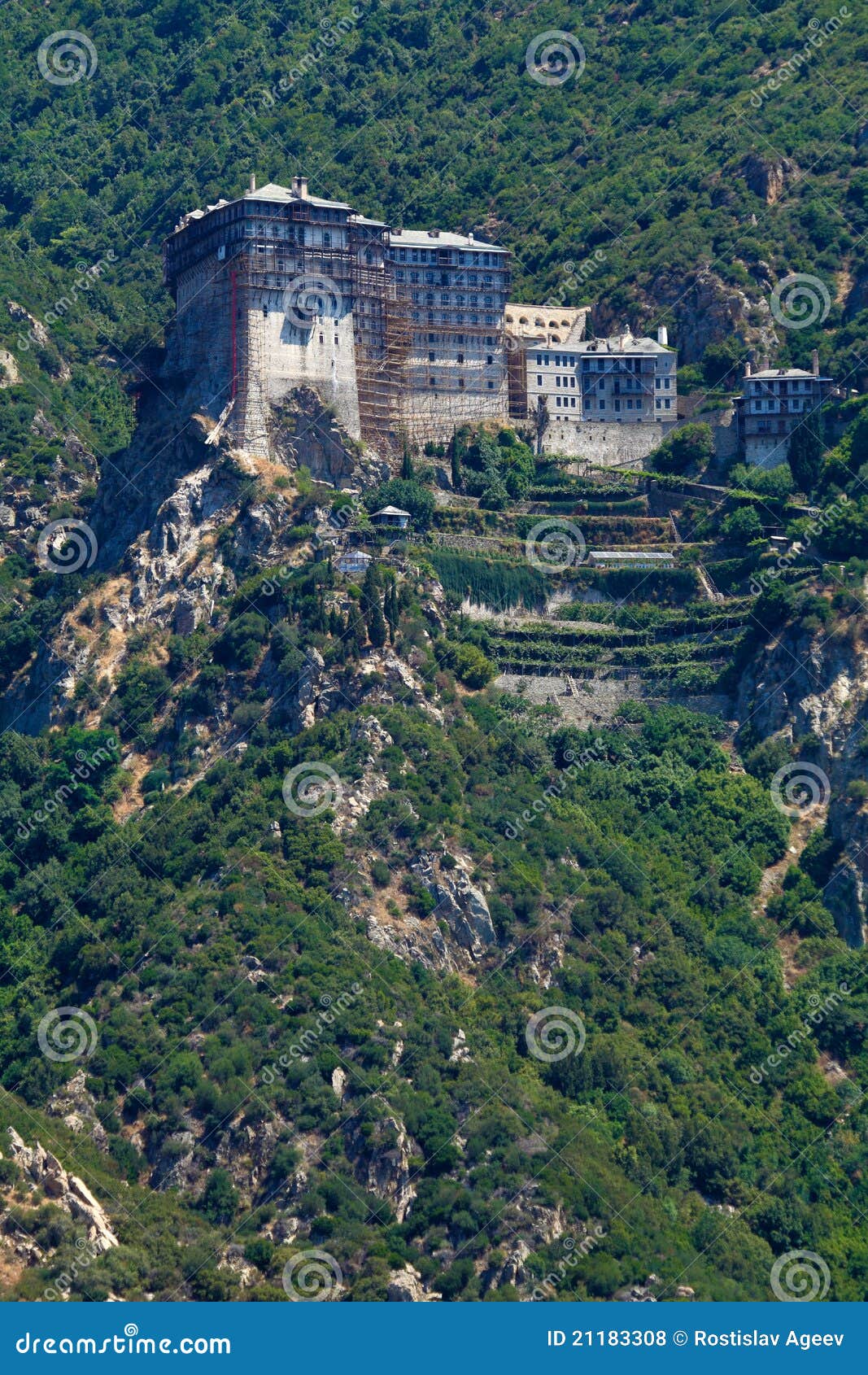 Simonopetra Monastery,Mount Athos Stock Photo - Image of cross ...