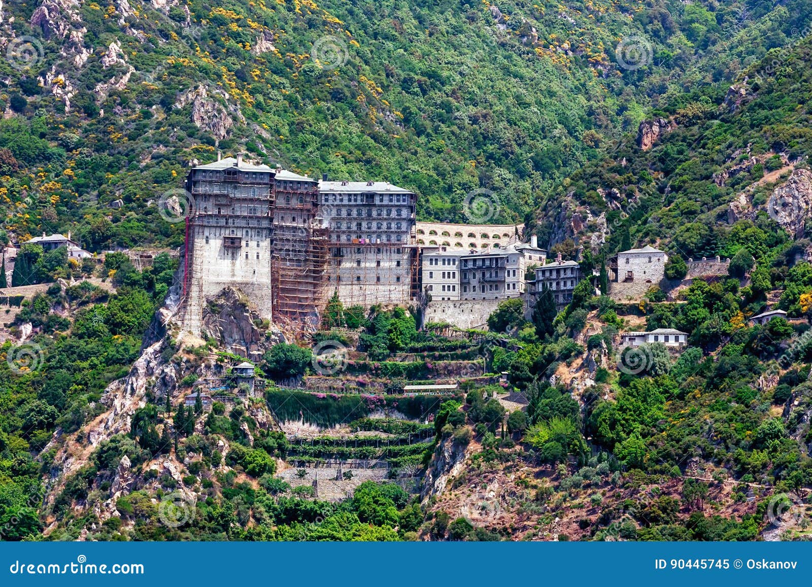 Simonopetra Monastery, Mount Athos Stock Image - Image of monks ...