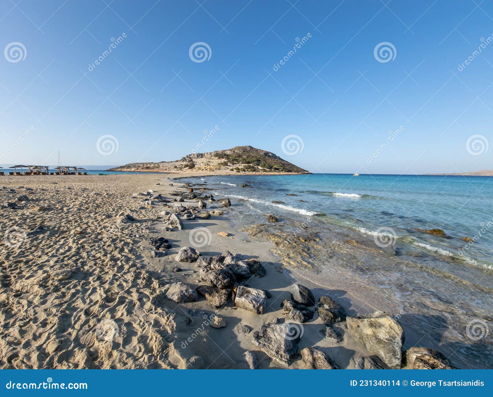 Simos Beach at Elafonisos Island, Greece Stock Photo - Image of blue ...