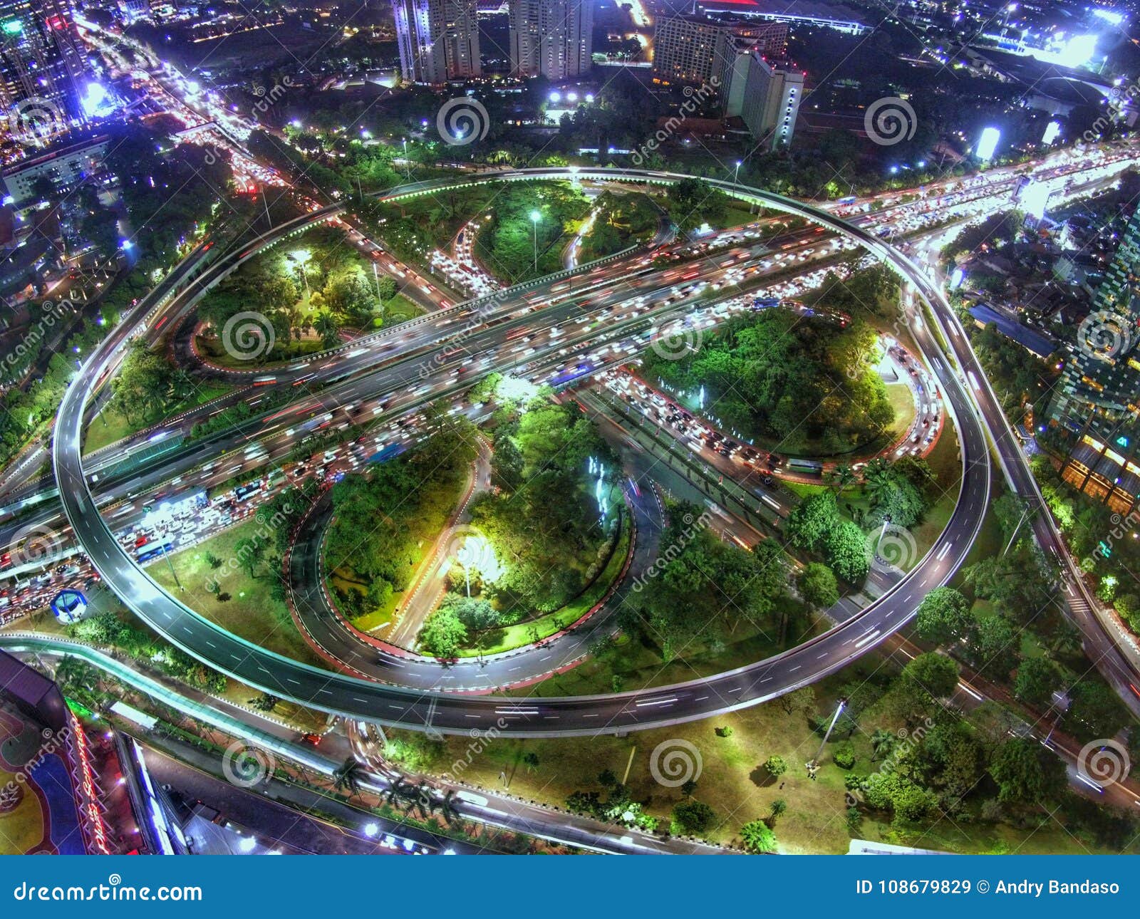 Simpang Susun Semanggi Intersection Stock Image - Image of simpang ...