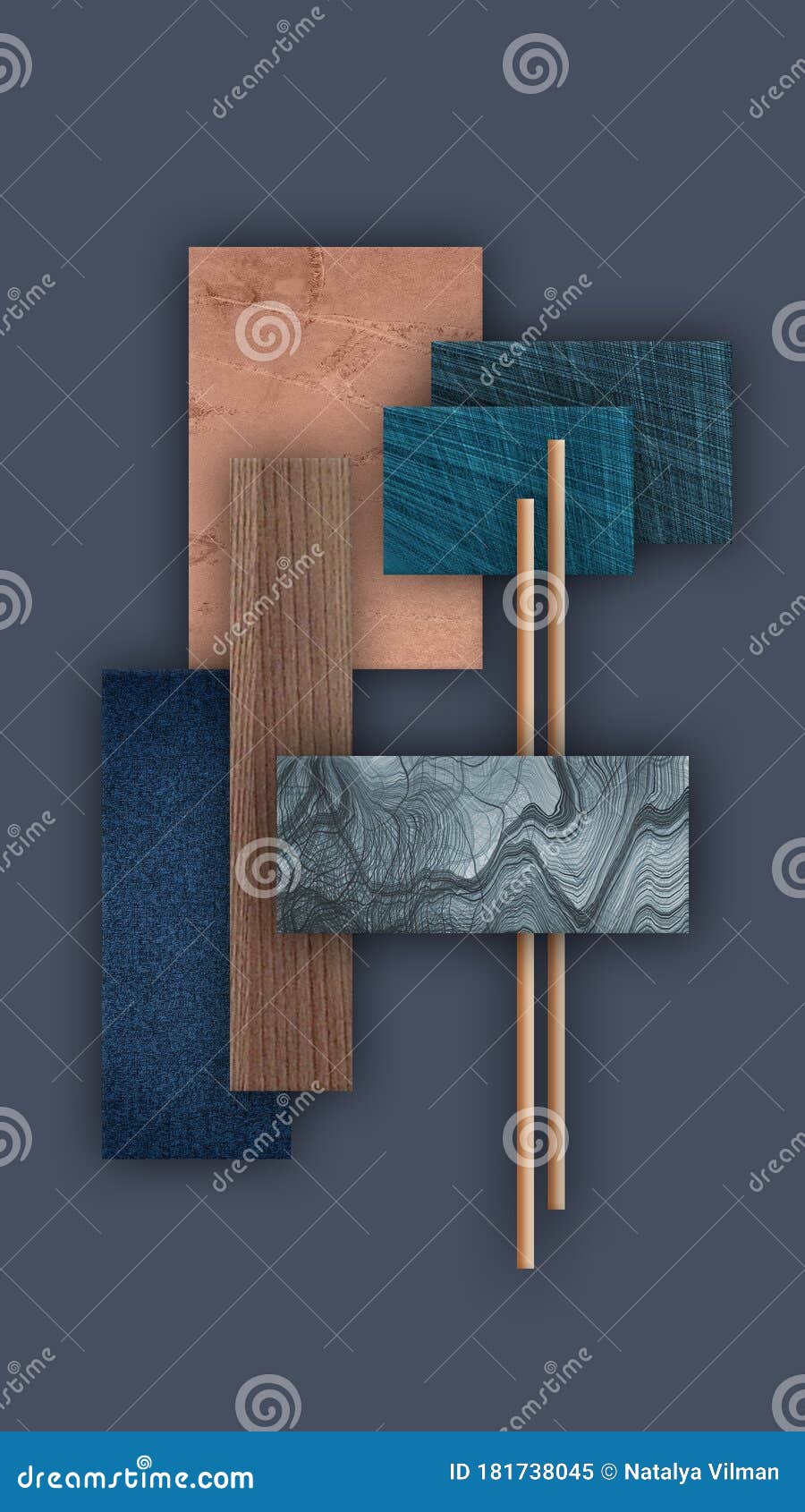 Simple Abstract Background Using Different Materials, Textures and ...