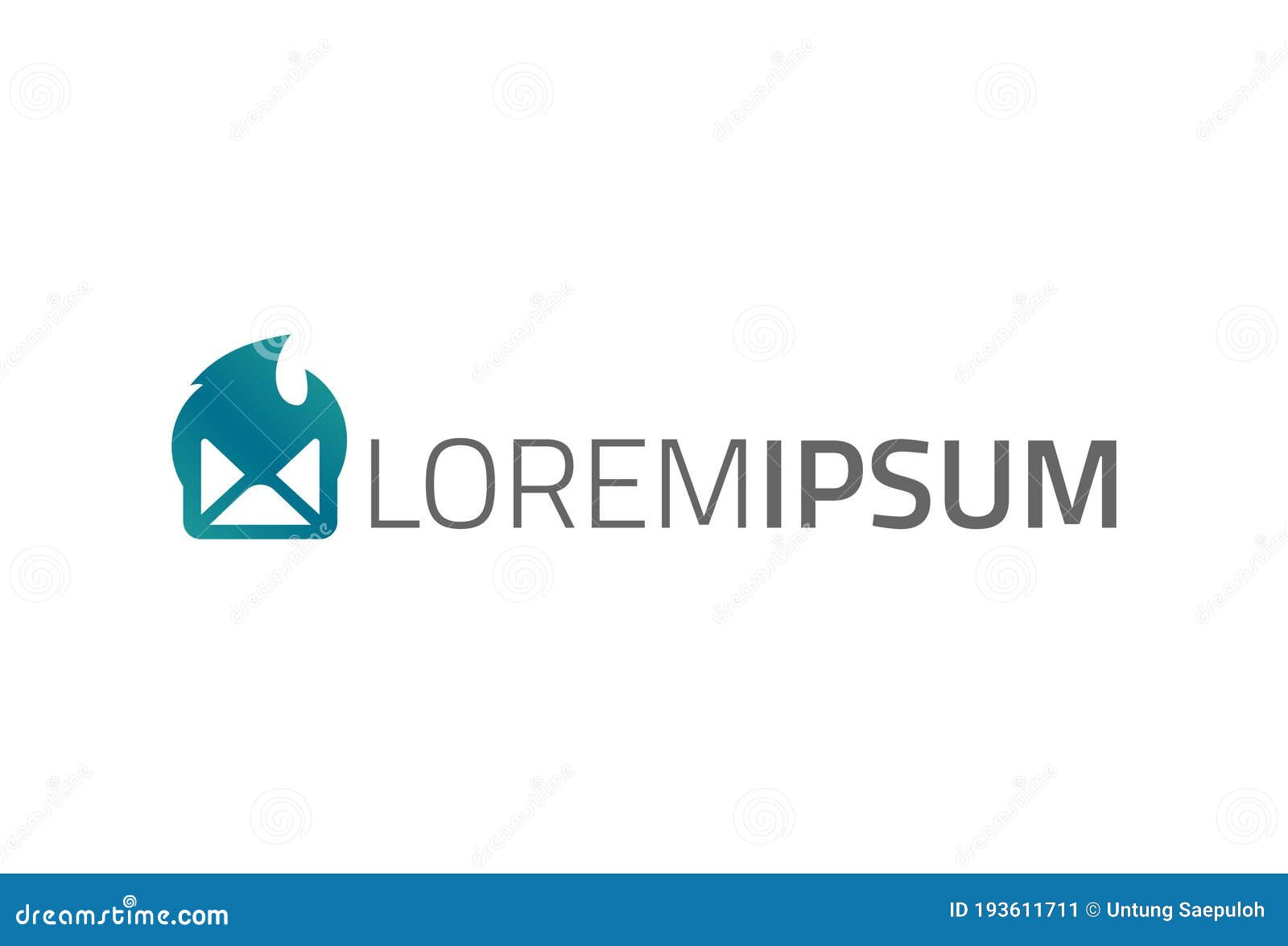 Simple Abstract Blue Fire Mail Logo Design Stock Vector - Illustration ...