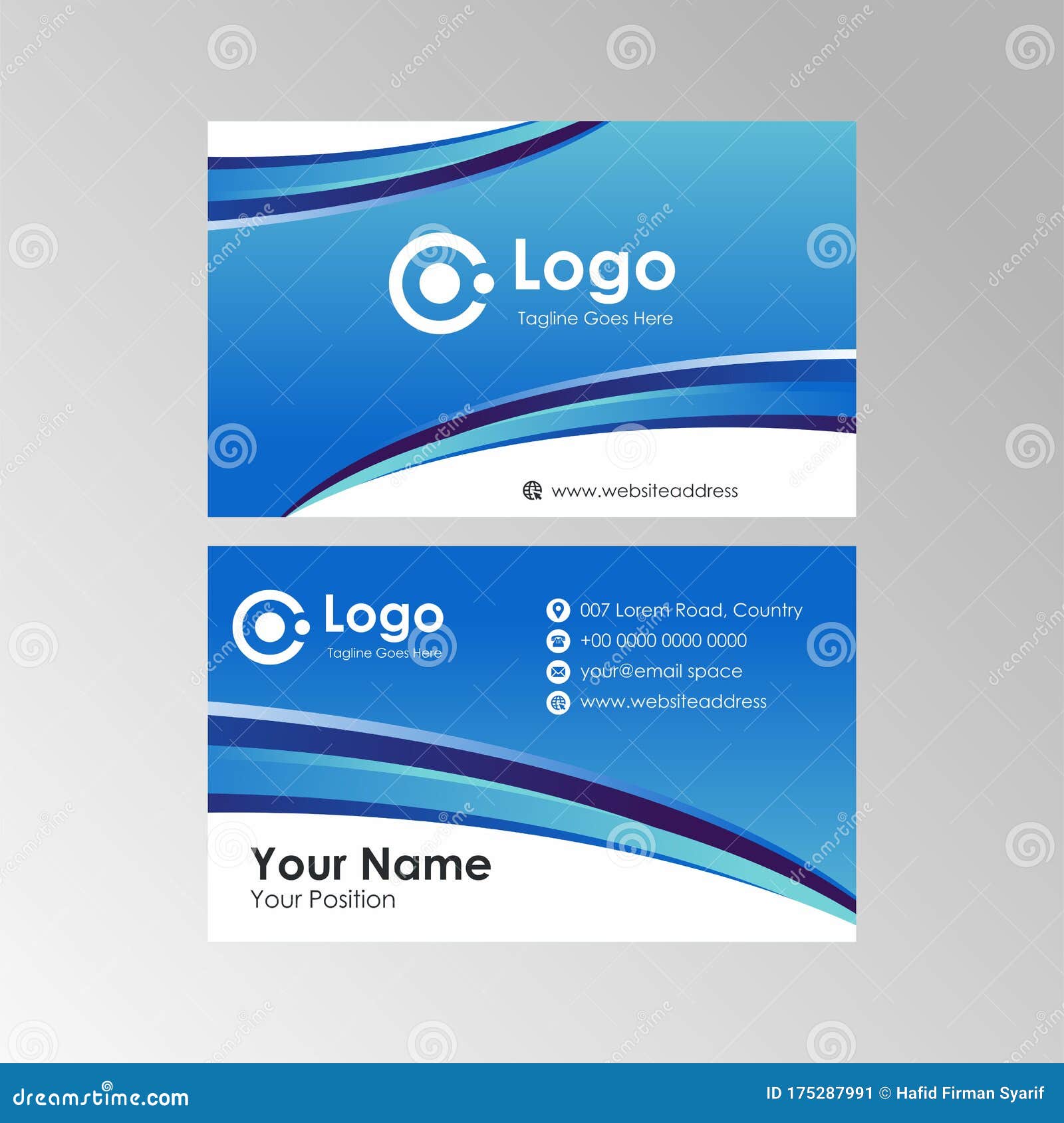 Simple Abstract Clean Blue Curve Business Card Design Stock Vector ... Simple Abstract Clean Blue Curve Business Card Design Stock Vector ...
