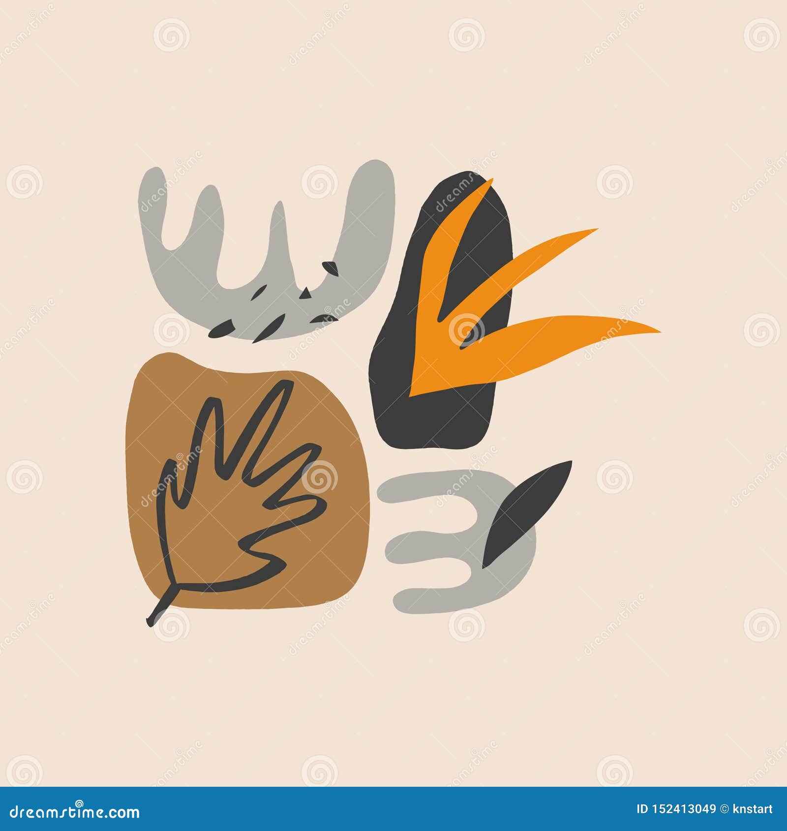 Simple Abstract Composition with Cutout Different Forms Stock ...