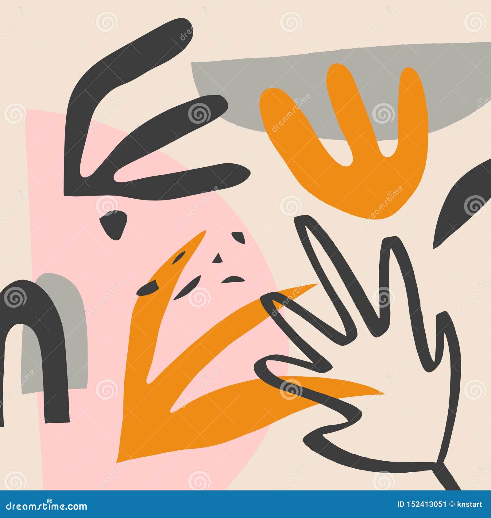 Simple Abstract Composition with Cutout Different Forms Stock ...