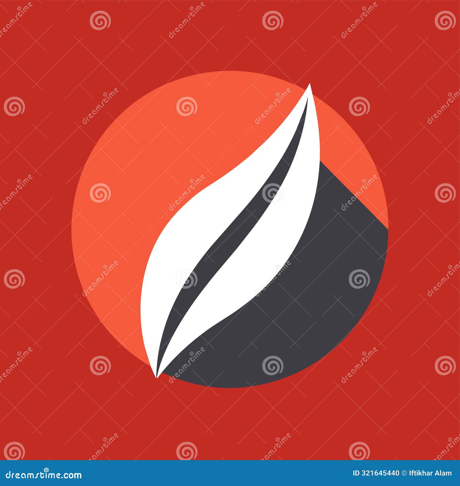 A Simple, Abstract Design Featuring a Leaf Shape within a Circle ...