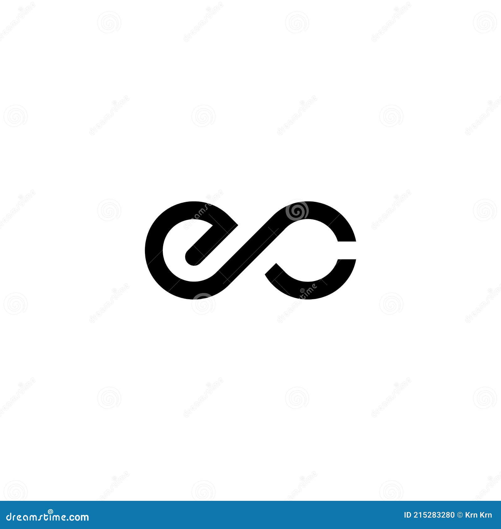 Simple Abstract Design Infinity Initial Letter EC Stock Illustration ...