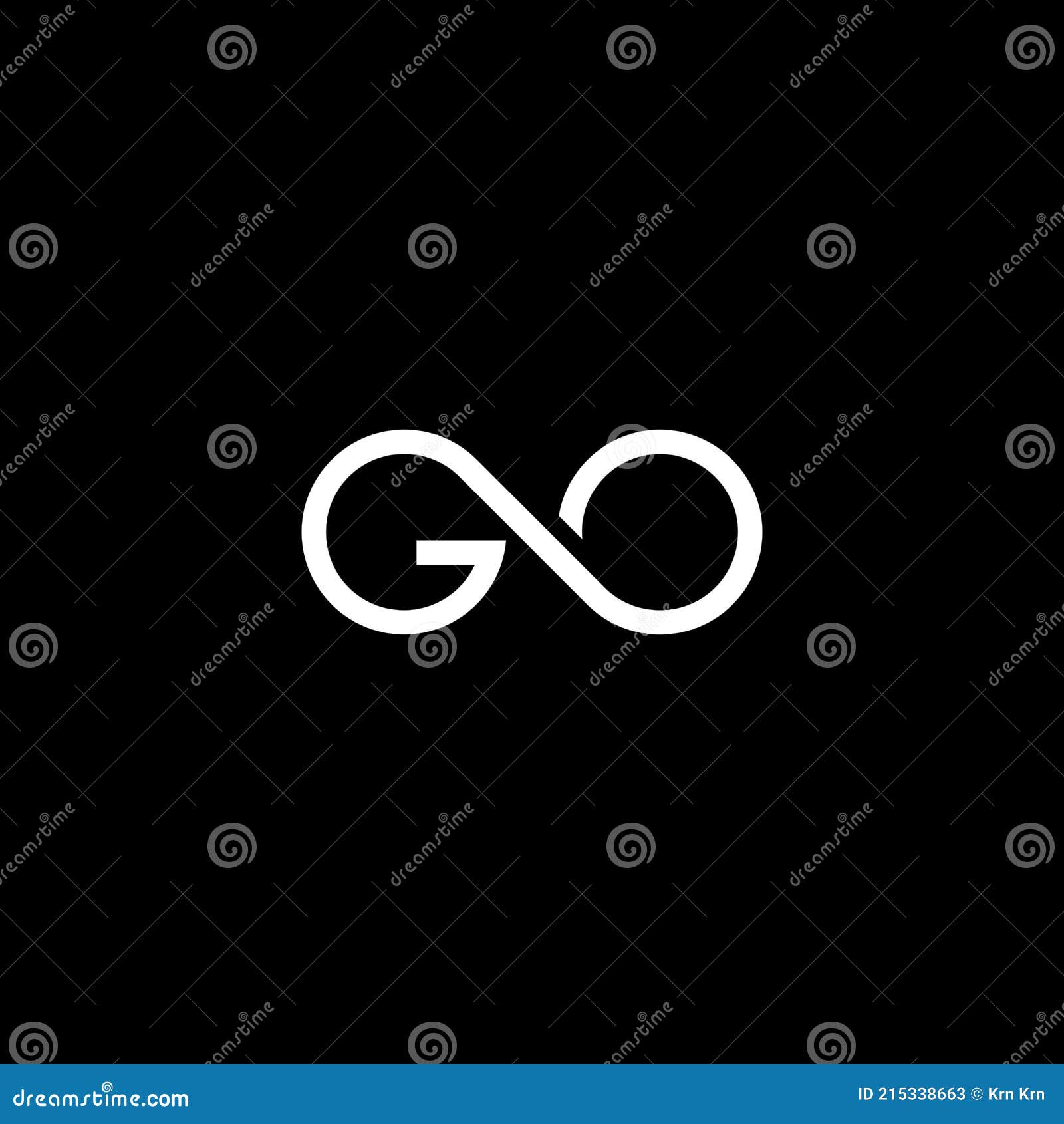 Simple Abstract Design Infinity Initial Letter GO Stock Illustration ...
