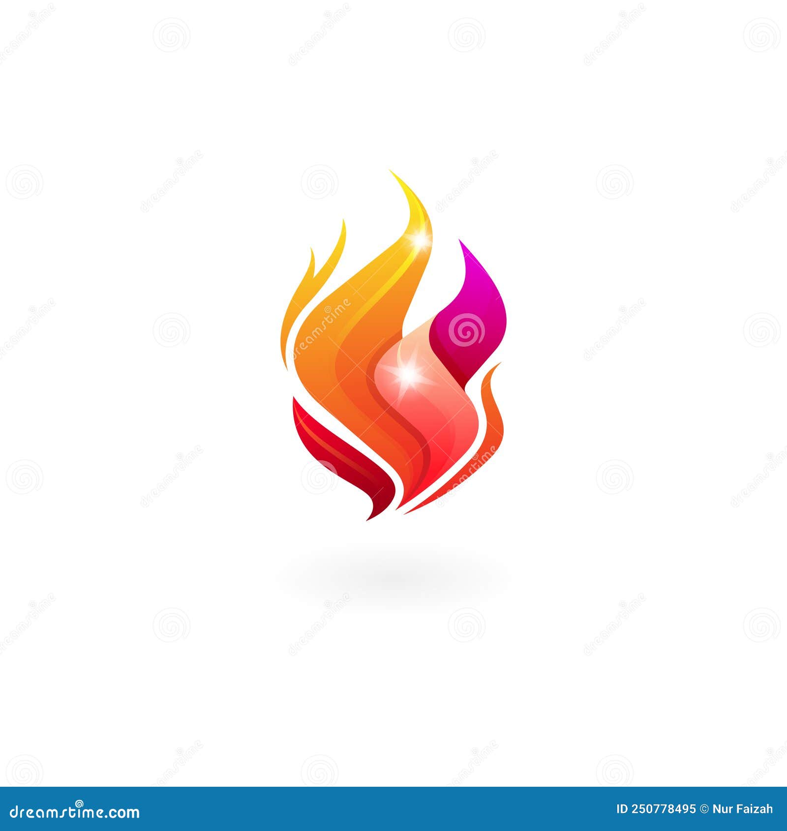 Simple Abstract Fire Logo Design, Red Color and Glossy Stock Vector ...