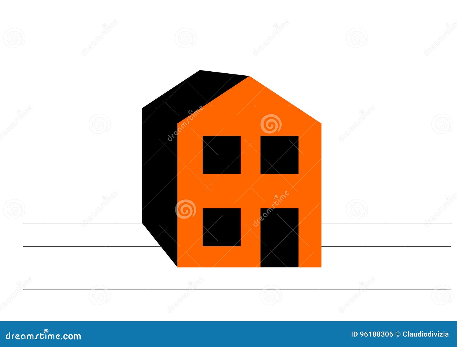 Simple abstract house stock illustration. Illustration of floor - 96188306
