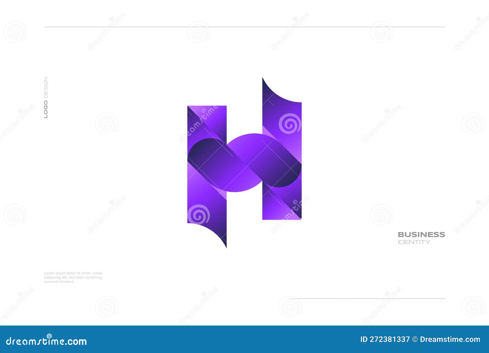 Simple and Abstract Letter H Logo Design in Purple Gradient Style Stock ...