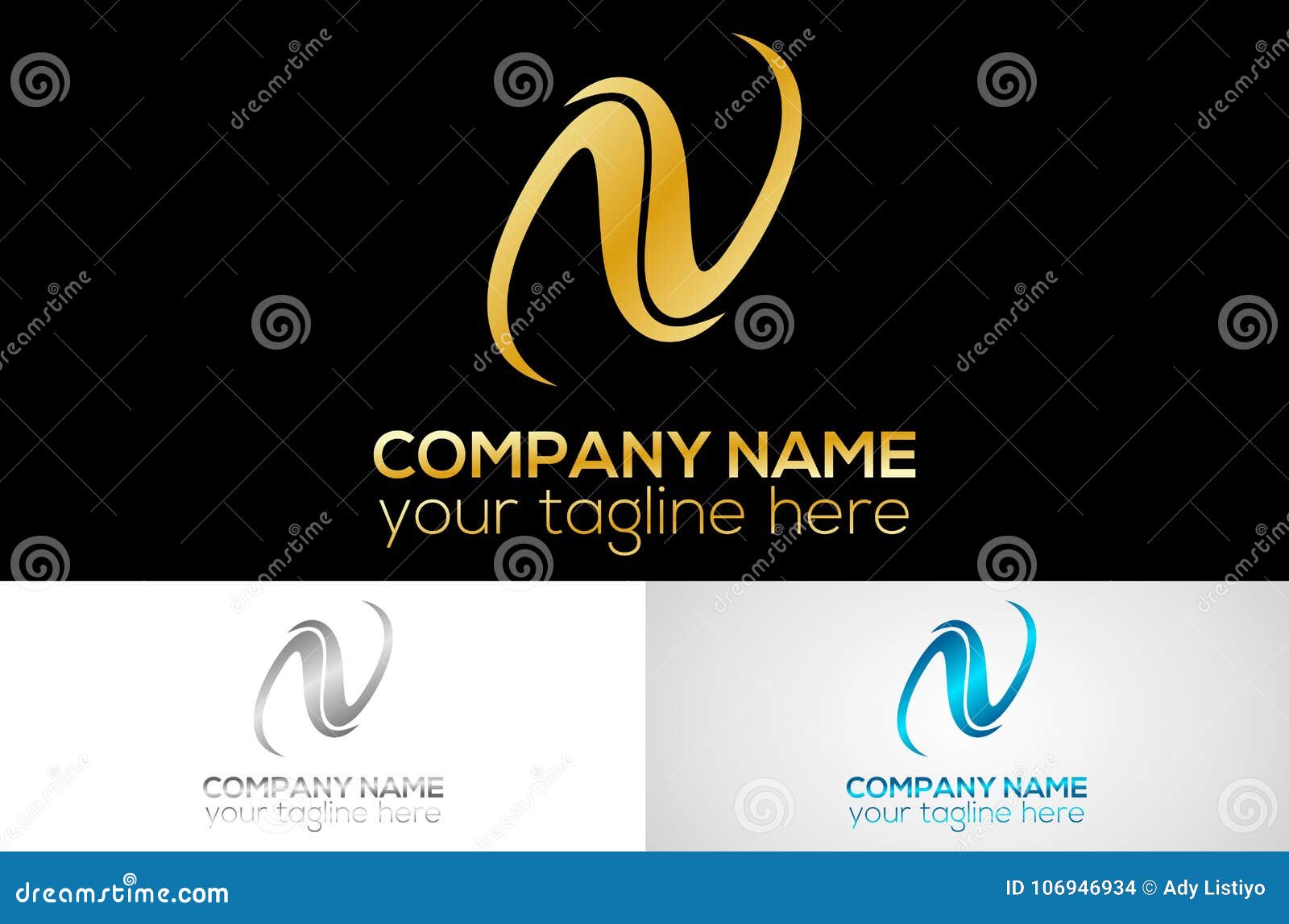 Simple Abstract Letter N Logo Design Stock Illustration - Illustration ...
