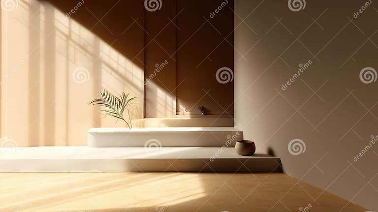 A Simple Abstract Light Beige Background for Product Presentations with Complex Lights and ...