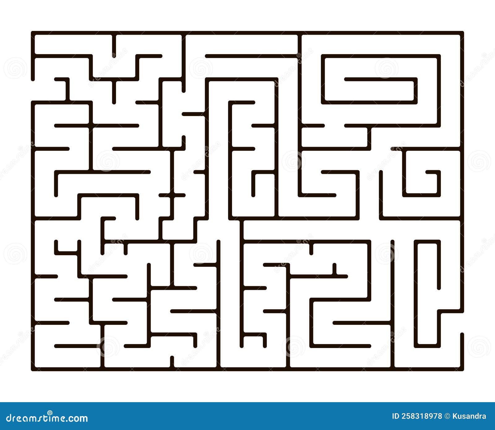 Simple Abstract Line Labyrinth on White Background Stock Vector ...