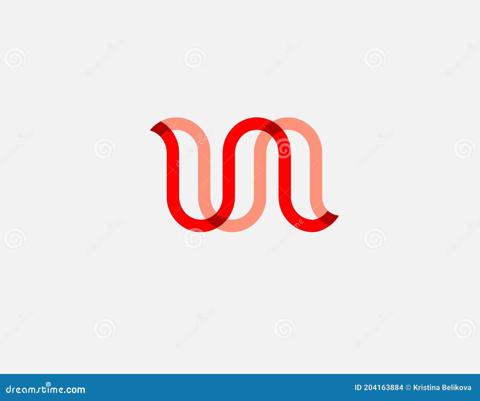 Abstract Linear Logo of Two Red Lines for the Company Stock Vector ...