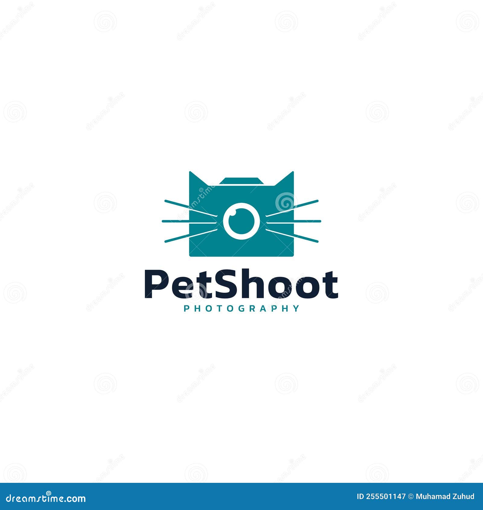 Simple Abstract Logo Design of Camera and Cat Stock Vector ...