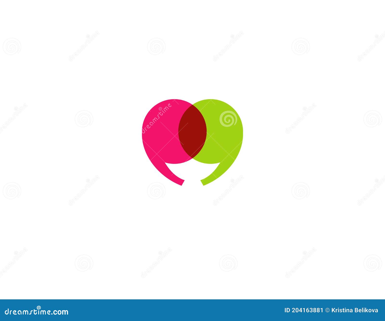 Abstract Logo Sign Two Commas Sign Green and Pink Stock Vector ...