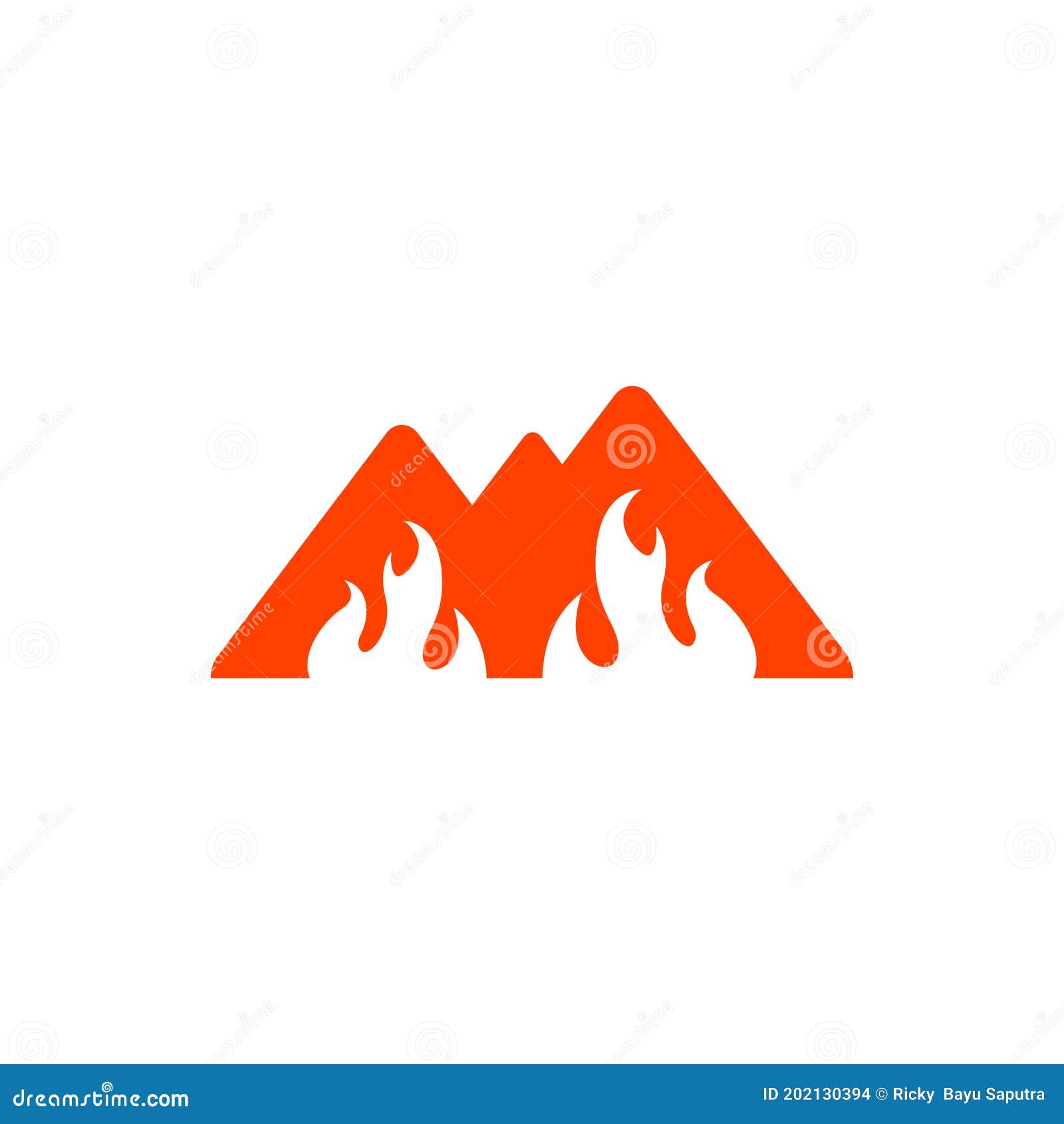 Simple Abstract M Letter With Negative Space Fire Vector Icon Stock ...